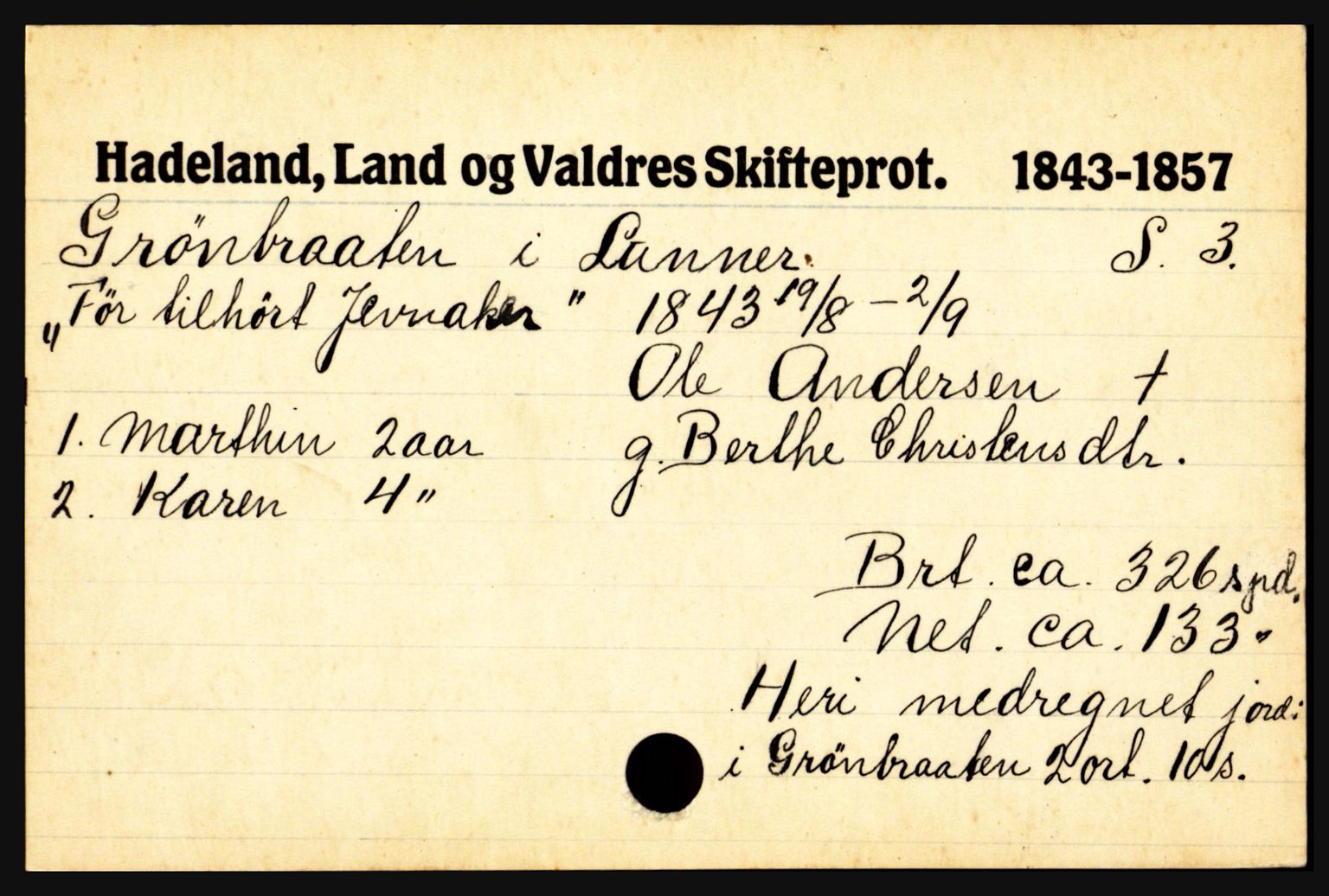 Skiftemateriale: Hadeland og Land tingrett, AV/SAH-TING-010/J, 1659 ...
