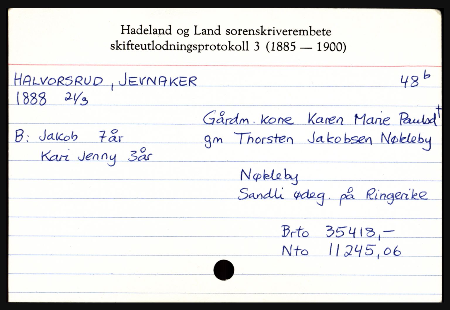 Skiftemateriale: Hadeland og Land tingrett, AV/SAH-TING-010/J, 1659 ...